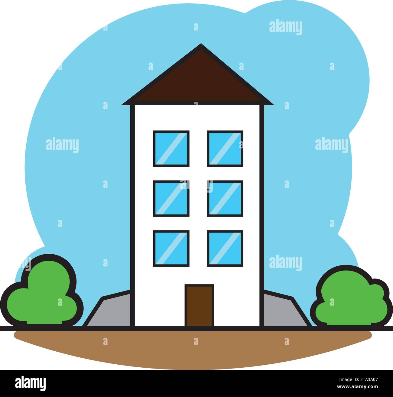 Isolated apartment residential building icon Vector Stock Vector Image ...