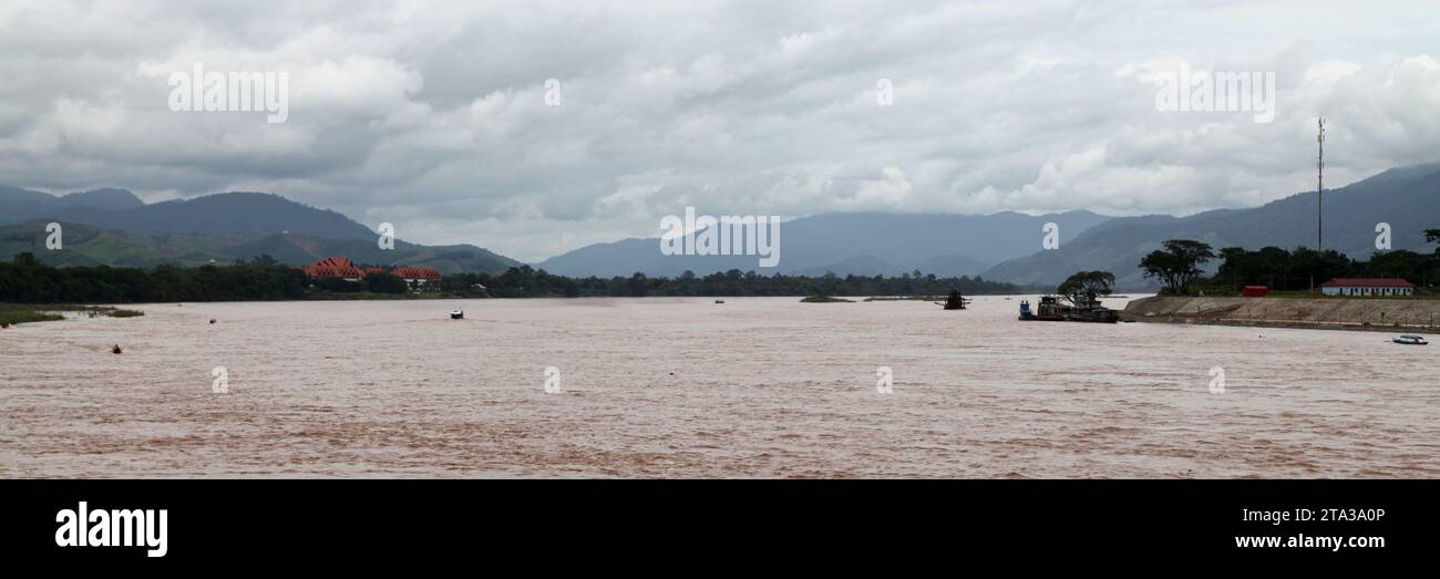 View of the Mekong river taken from the Thai village of Chiang Saen. On ...