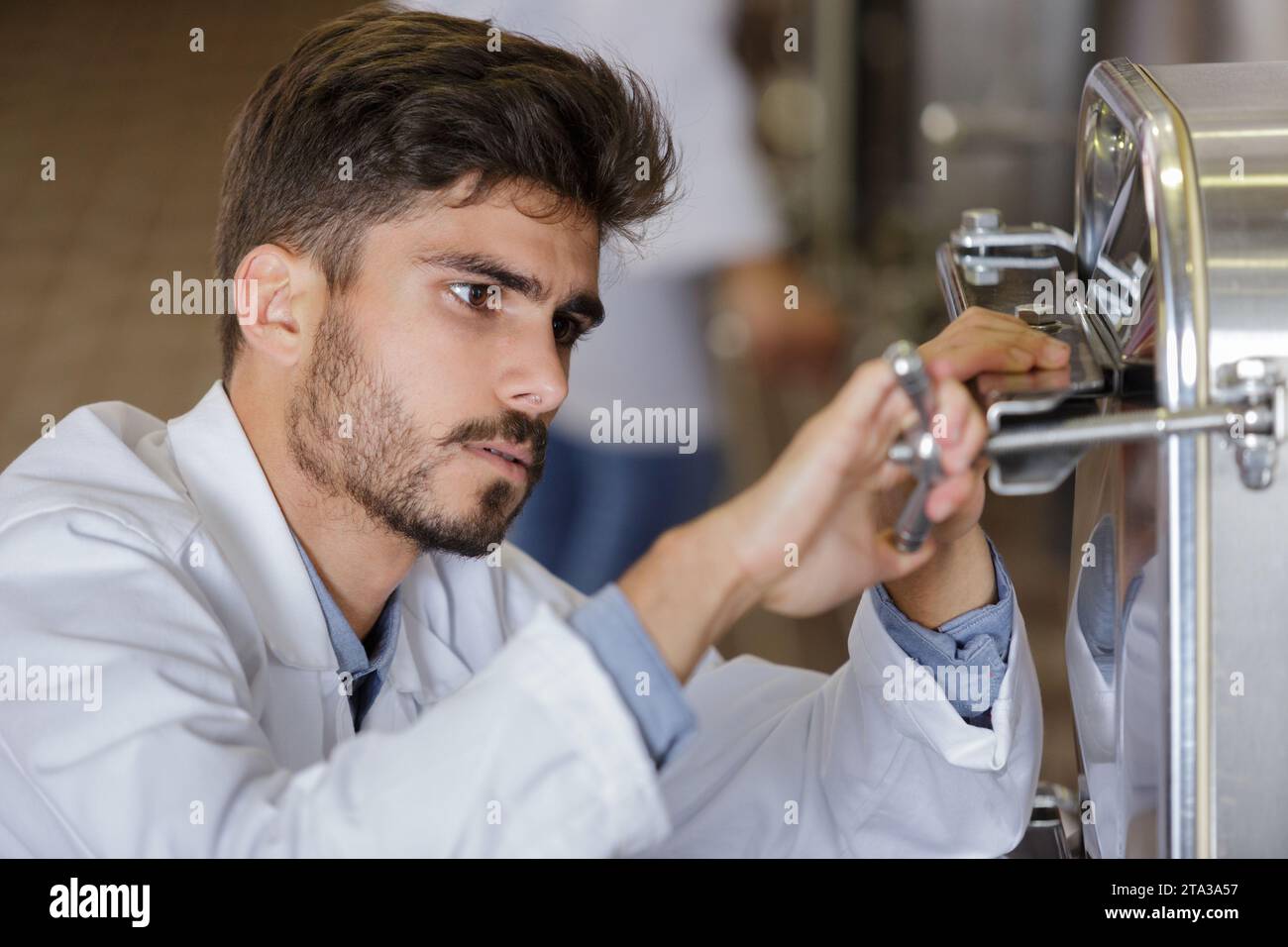 a silo technician at work Stock Photo - Alamy
