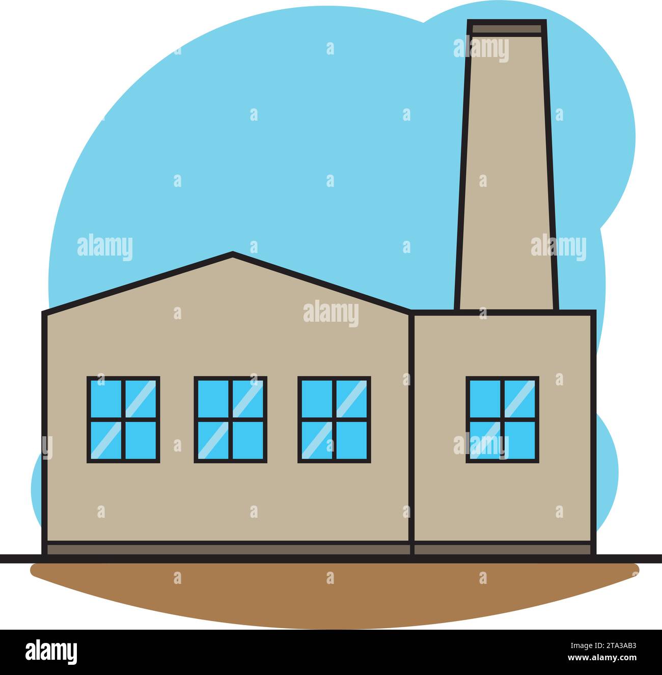 Isolated factory building icon Flat design Vector Stock Vector Image ...