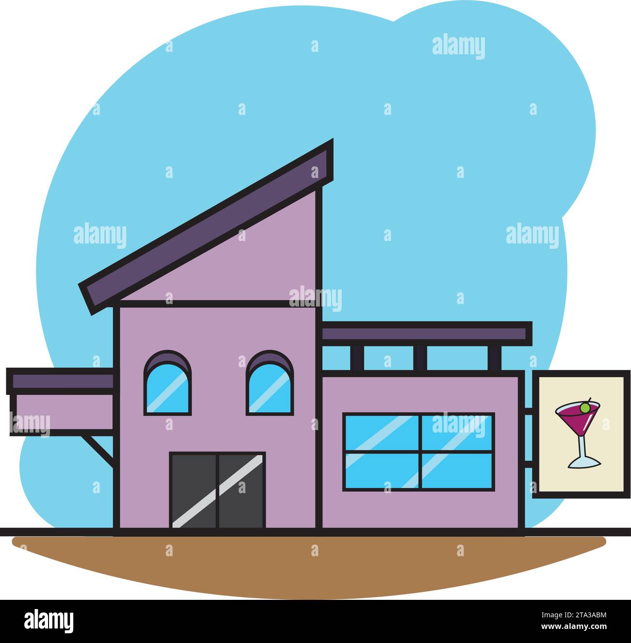 Isolated cocktail bar building icon Vector Stock Vector Image & Art - Alamy