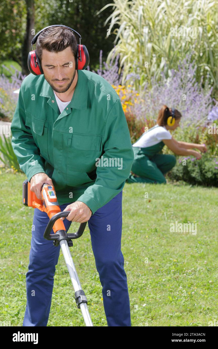 Man cuts hedge hi-res stock photography and images - Alamy