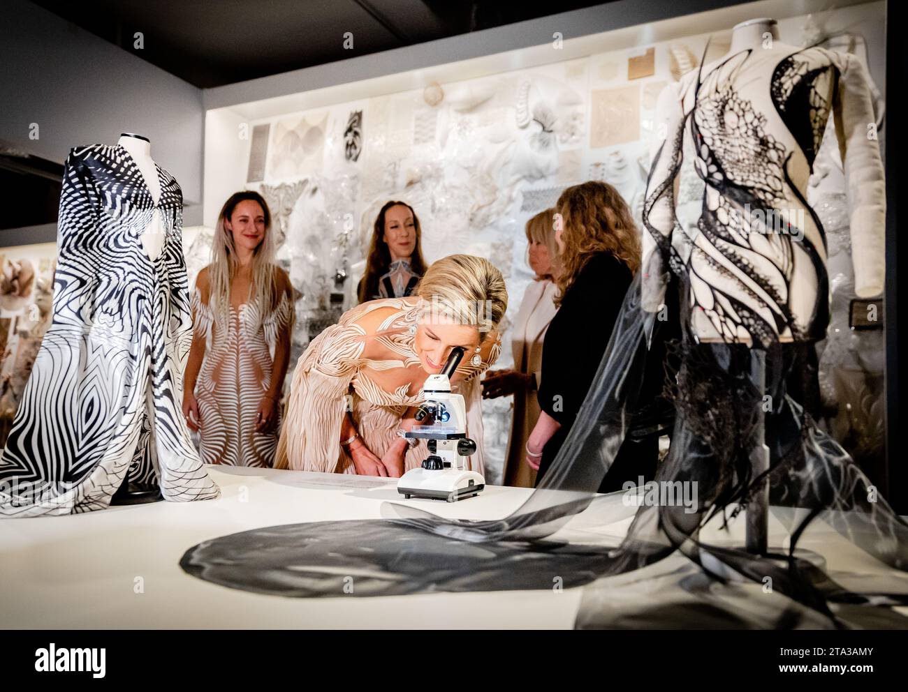PARIS - Queen Máxima during the opening of the exhibition Iris van ...
