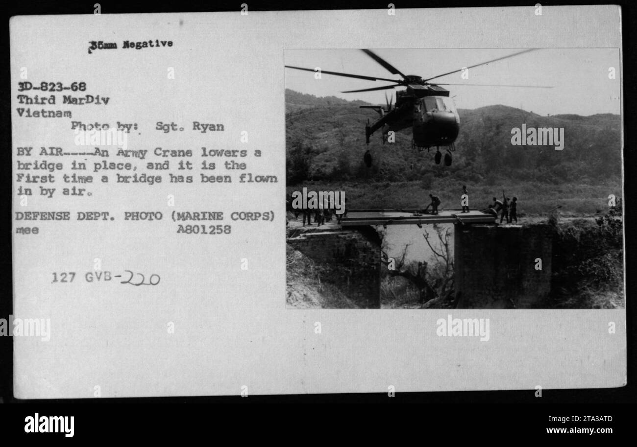 An CH-54 helicopter deployed by the Army's Third Marine Division in ...