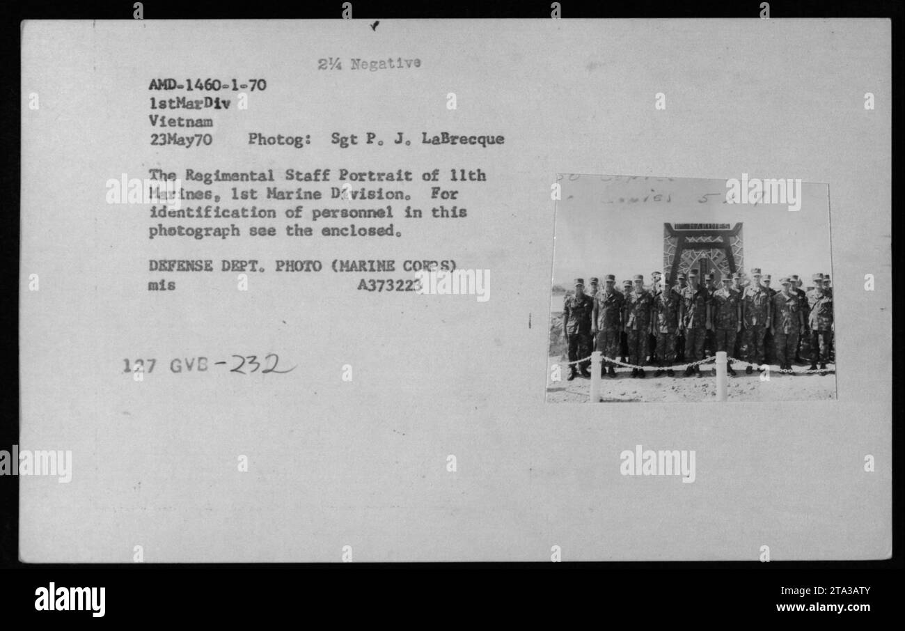 On May 23, 1970, the regimental staff of the 11th Marines, 1st Marine ...
