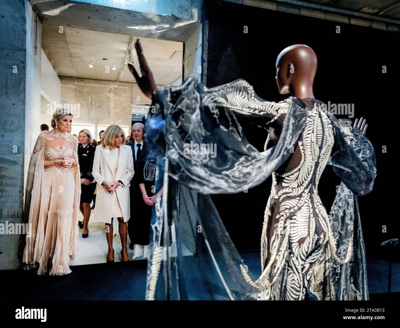 PARIS - Queen Máxima during the opening of the exhibition Iris van ...