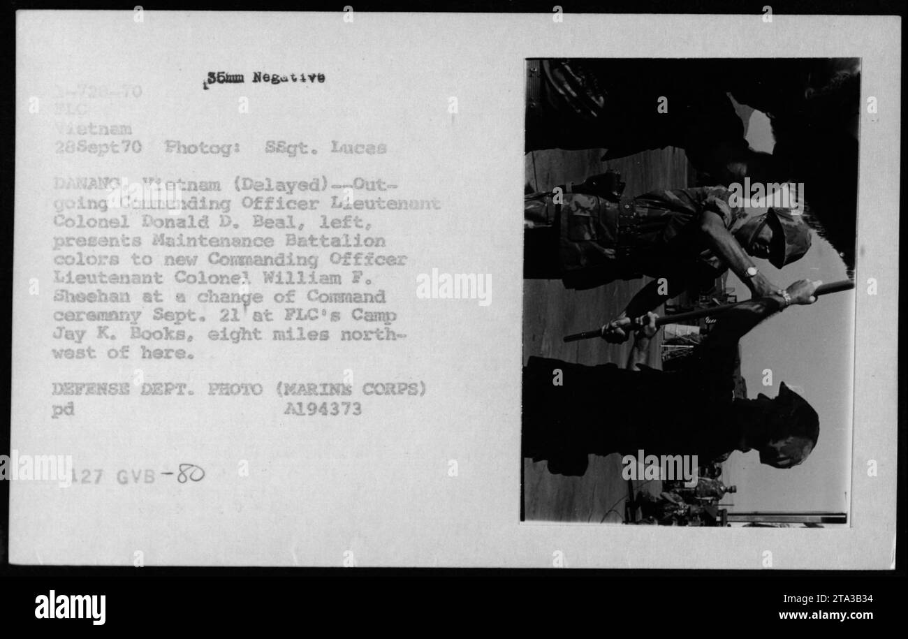 Lieutenant Colonel Donald D. Beal hands over Maintenance Battalion ...