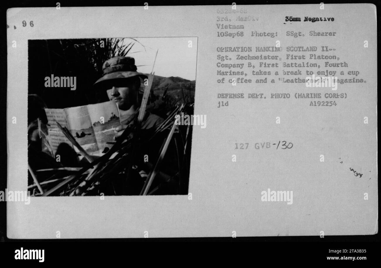 Sergeant Zechmeister from First Platoon, Company B, First Battalion ...