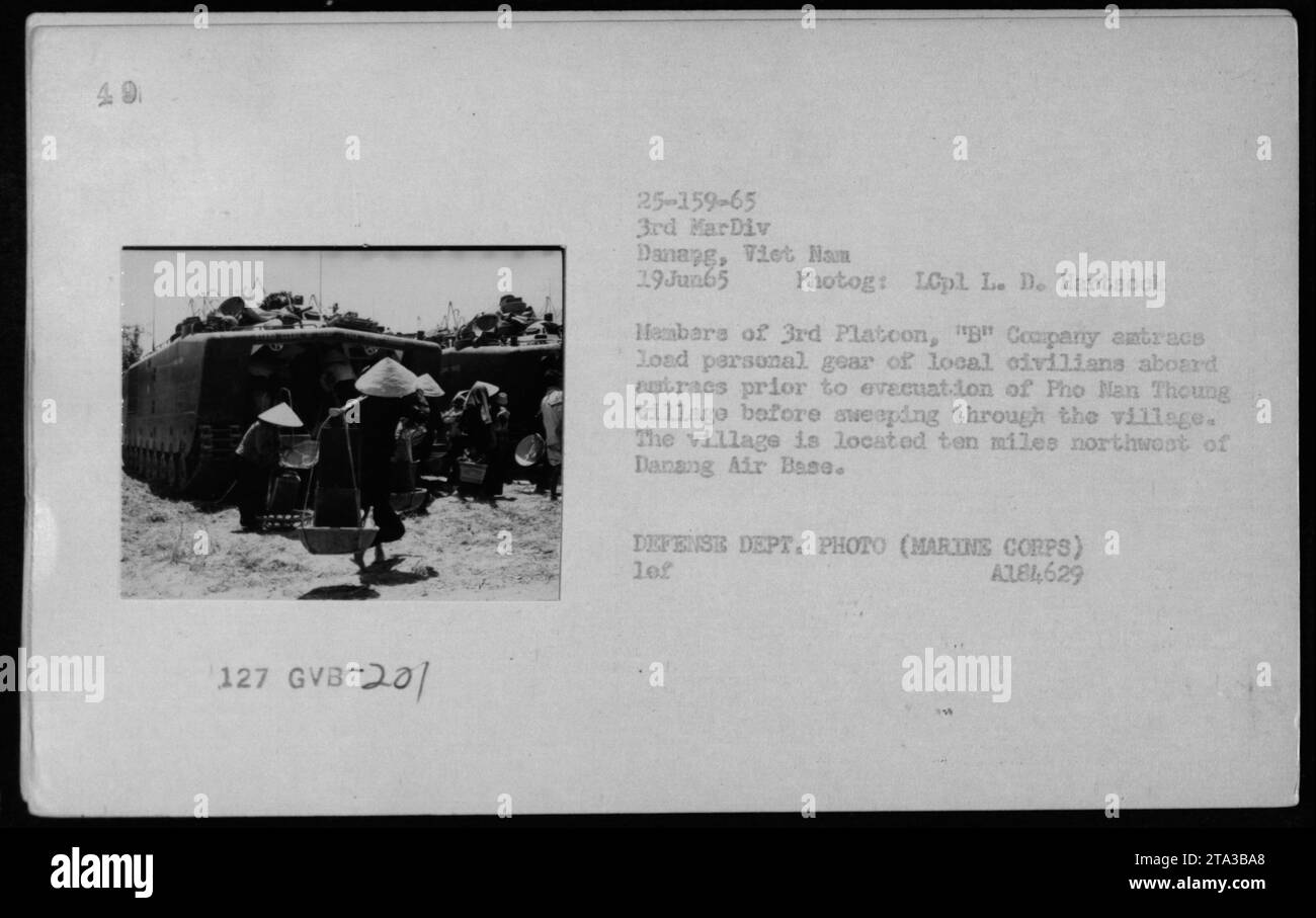 On June 19, 1965, Marines from the 3rd Marine Division assist local ...