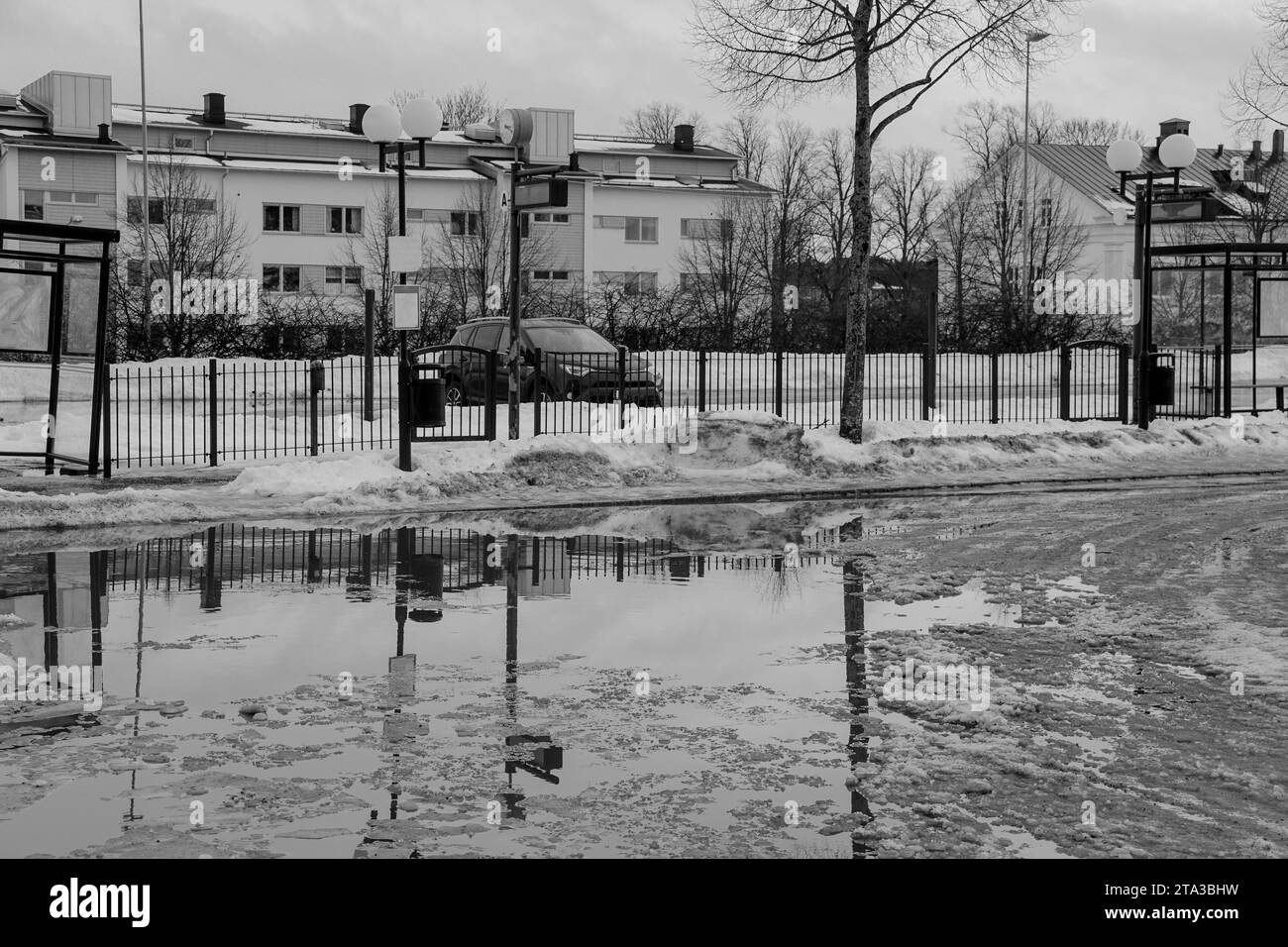 Snow window city Black and White Stock Photos & Images - Alamy
