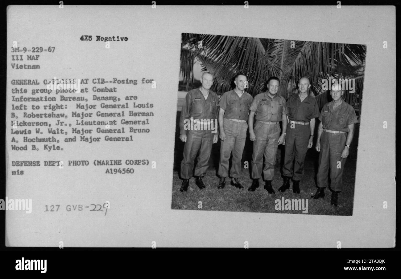 General officers posing for a group photo at Combat Information Bureau ...