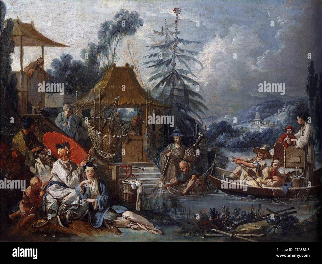 La Pêche chinoise 1742 by Francois Boucher Stock Photo - Alamy