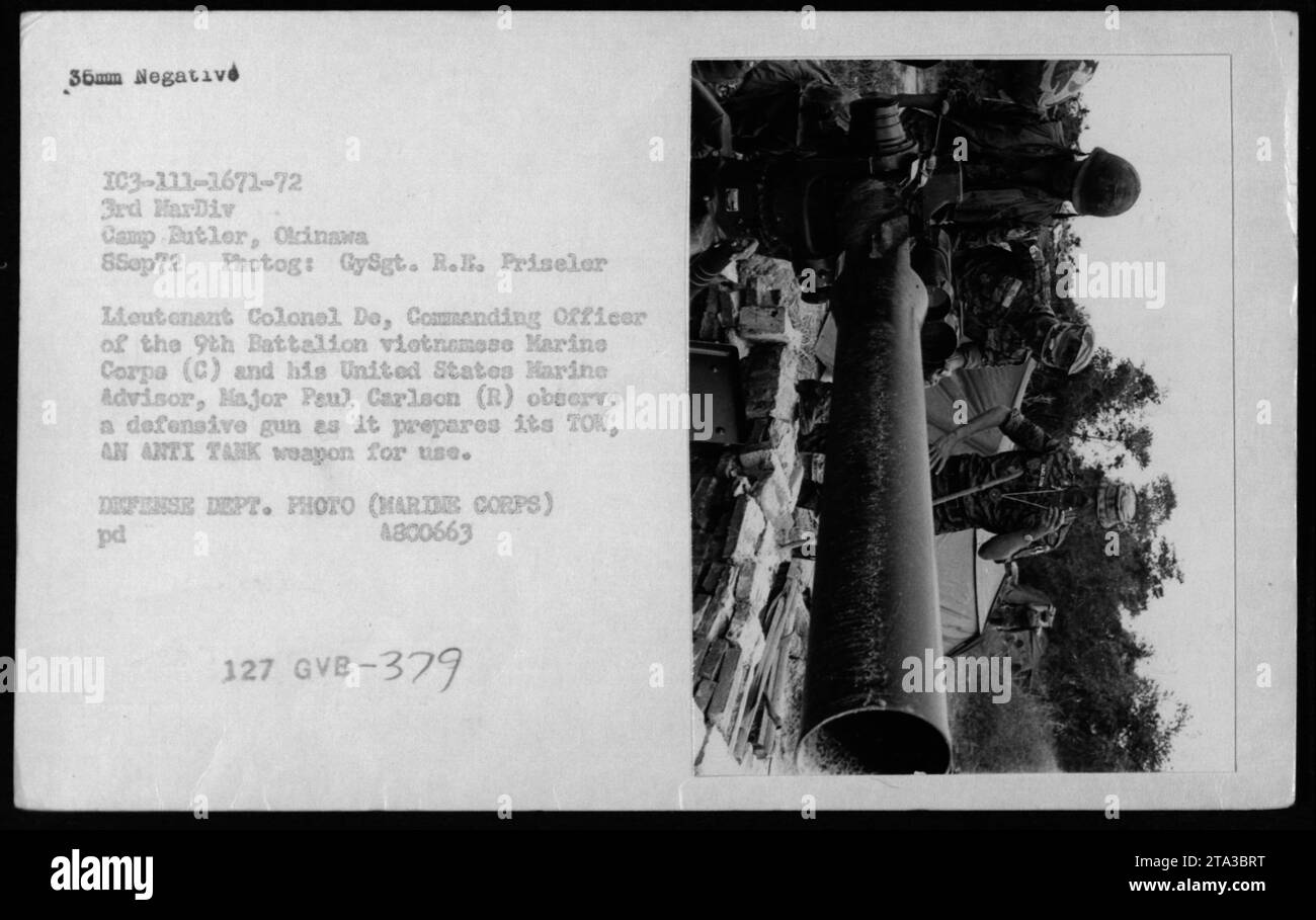 Lieutenant Colonel De and Major Carlson, a United States Marine Advisor ...