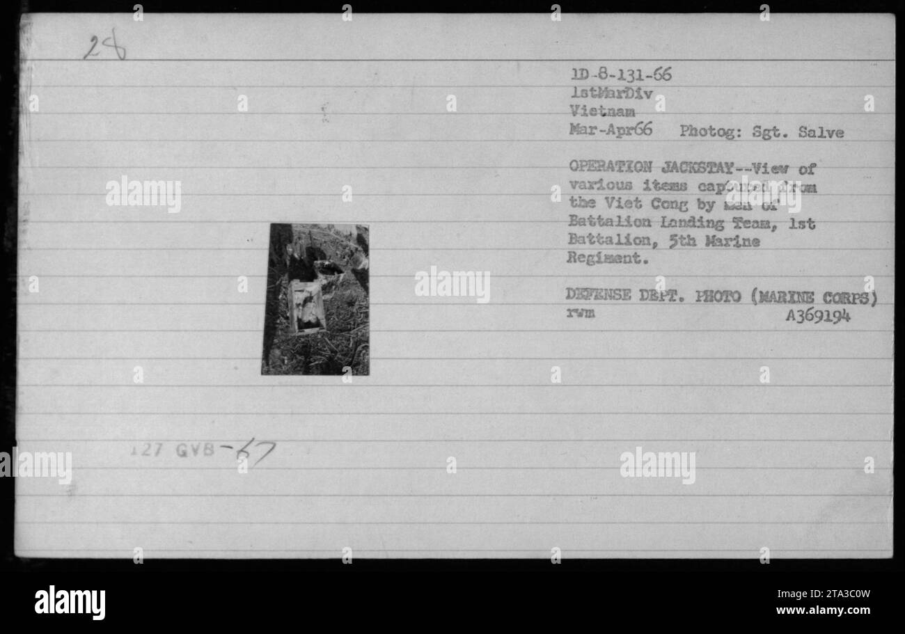 Captured Viet Cong weapons and items were documented during Operation ...