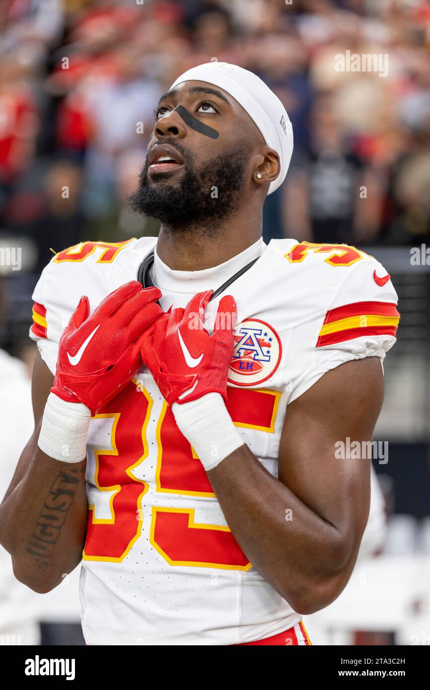 Kansas City Chiefs cornerback Jaylen Watson (35) stands for the ...
