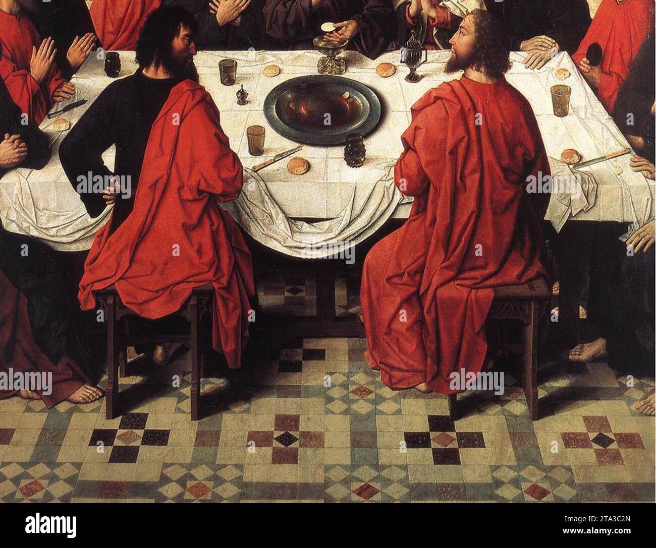 The Last Supper (detail) 1464-67 by Dieric The Elder Bouts Stock Photo ...
