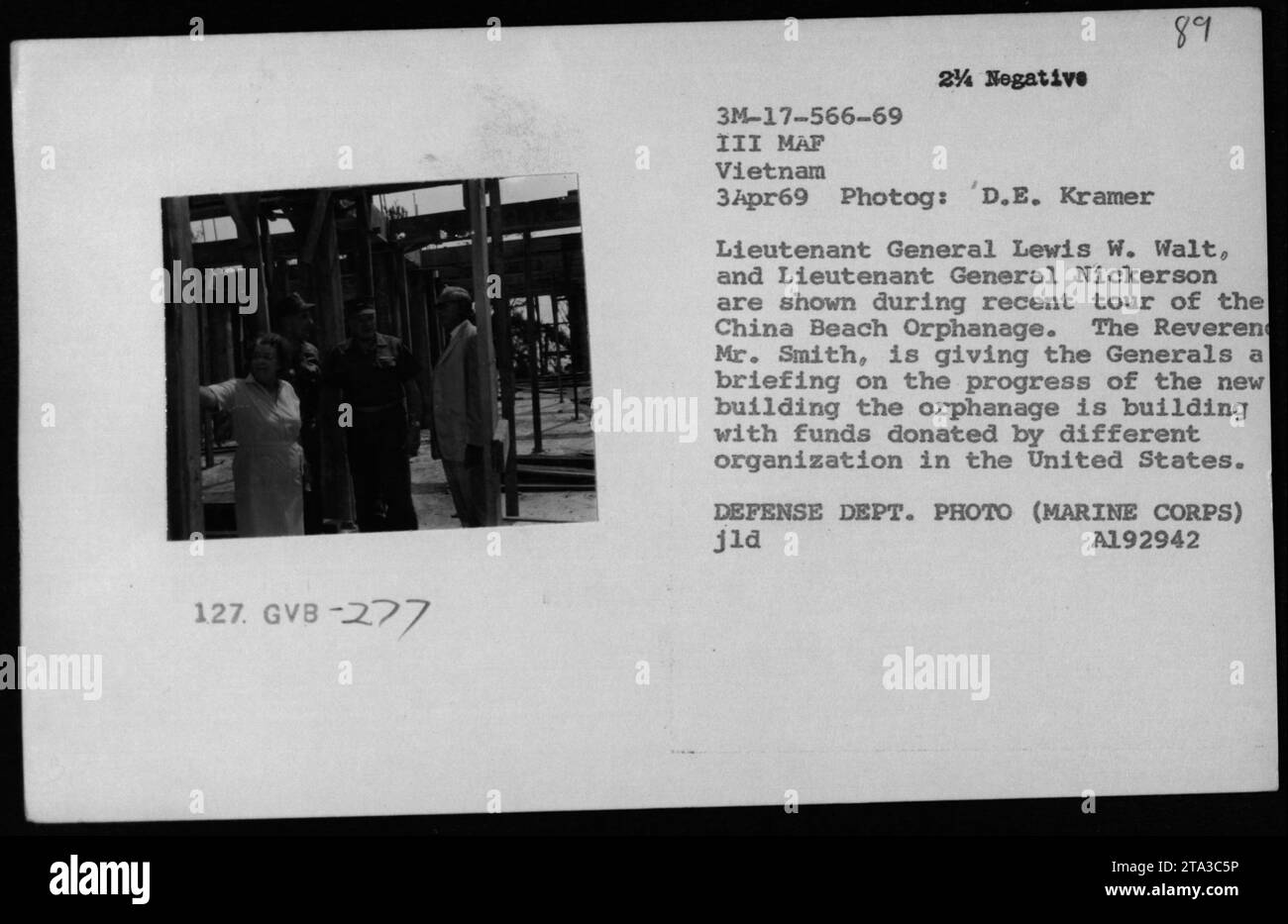 Lt Gen Lewis W. Walt and Lt Gen Nickerson visit the China Beach ...