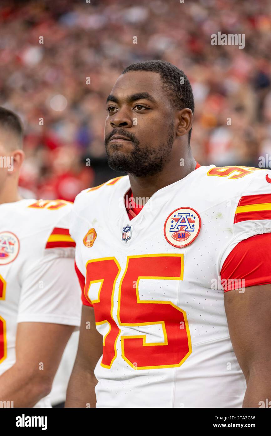 Kansas City Chiefs defensive tackle Chris Jones (95) stands for the ...