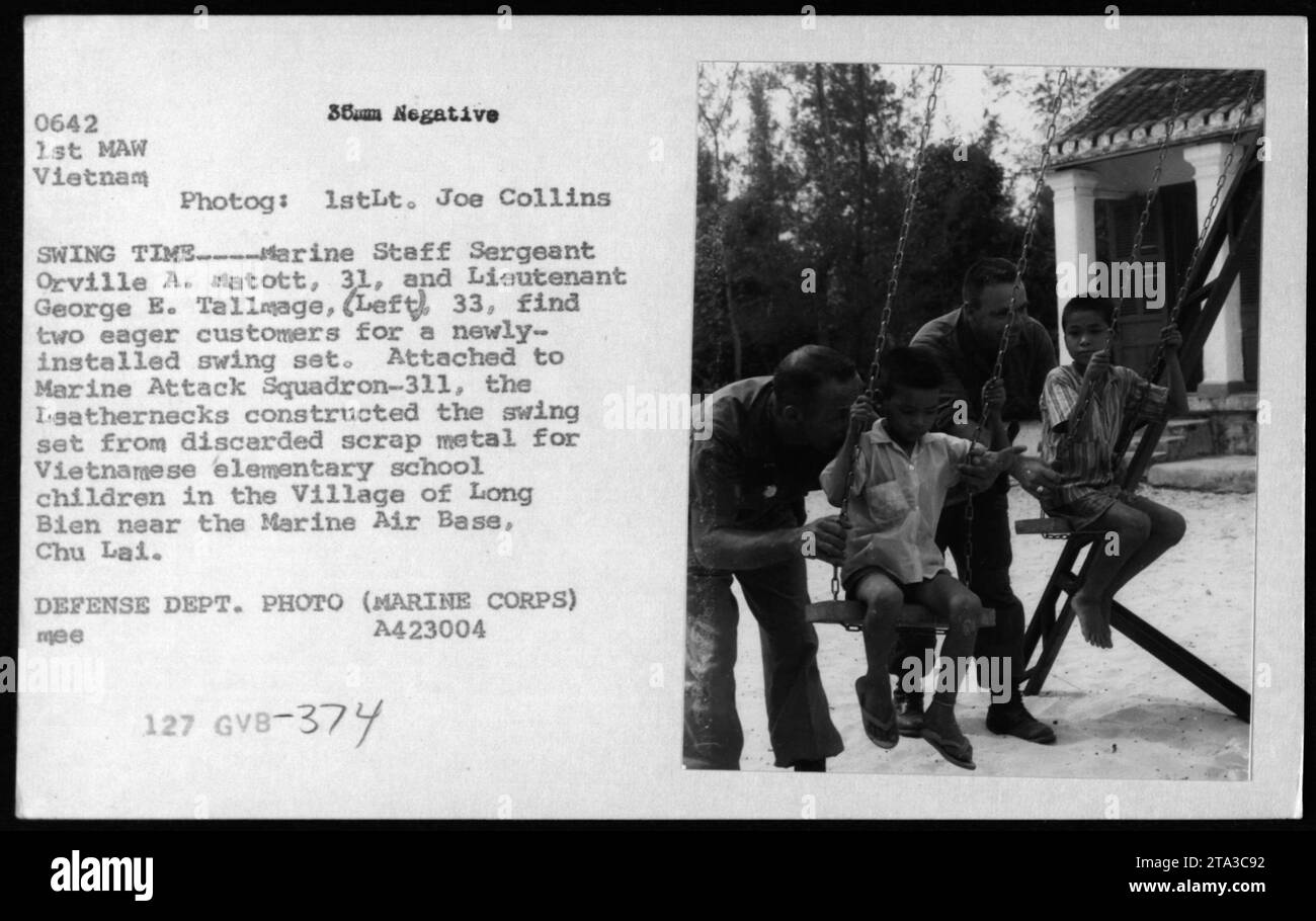 1st MAW Marines from Marine Attack Squadron-311 constructed a swing set ...