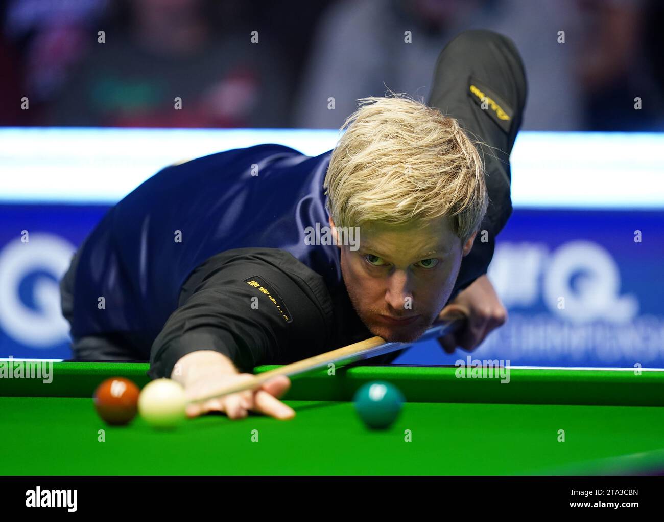 Neil Robertson during his match against Zhou Yuelong on day four of the ...