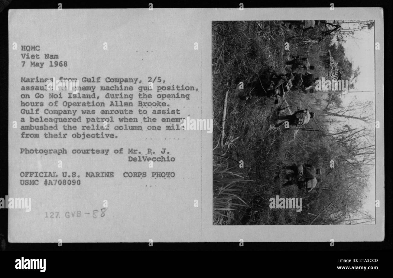 Marines from Gulf Company, 2/5, attack an enemy machine gun position on ...