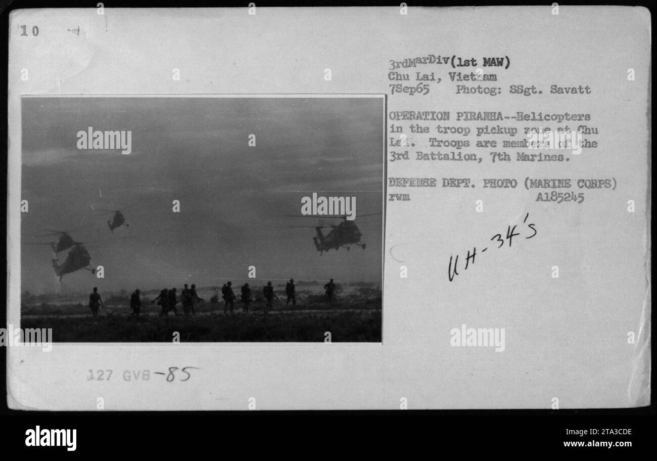 Troop pickups during Operation PIRANHA, September 7, 1965 at Chu Lai ...