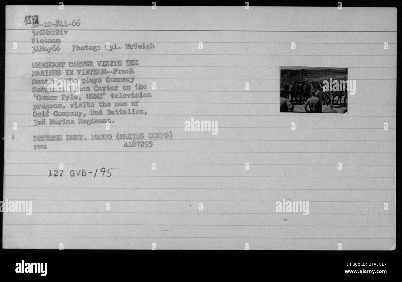 Frank Sutton, known for his role as Gunnery Sergeant Vince Carter in ...