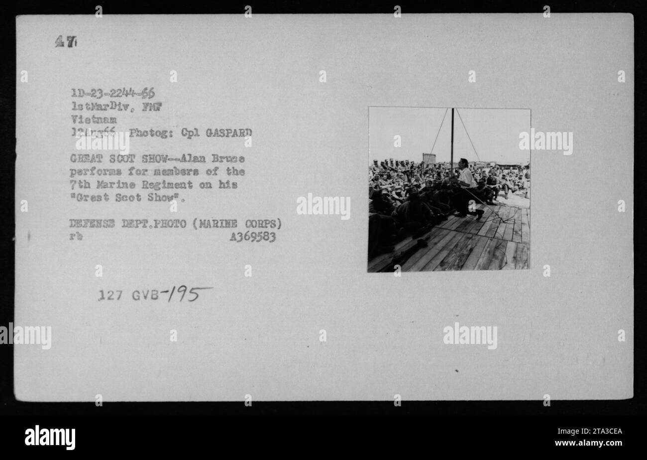 Alan Bruce performs his "Great Scot Show" for members of the 7th Marine ...