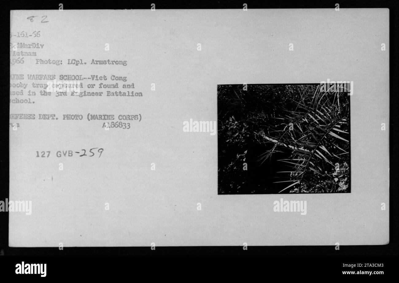 In 1966, Marines at the Mine Warfare School in Vietnam examine a Viet ...