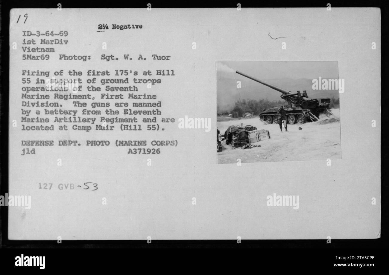 Caption: Soldiers from the eleventh Marine Artillery Regiment manning ...