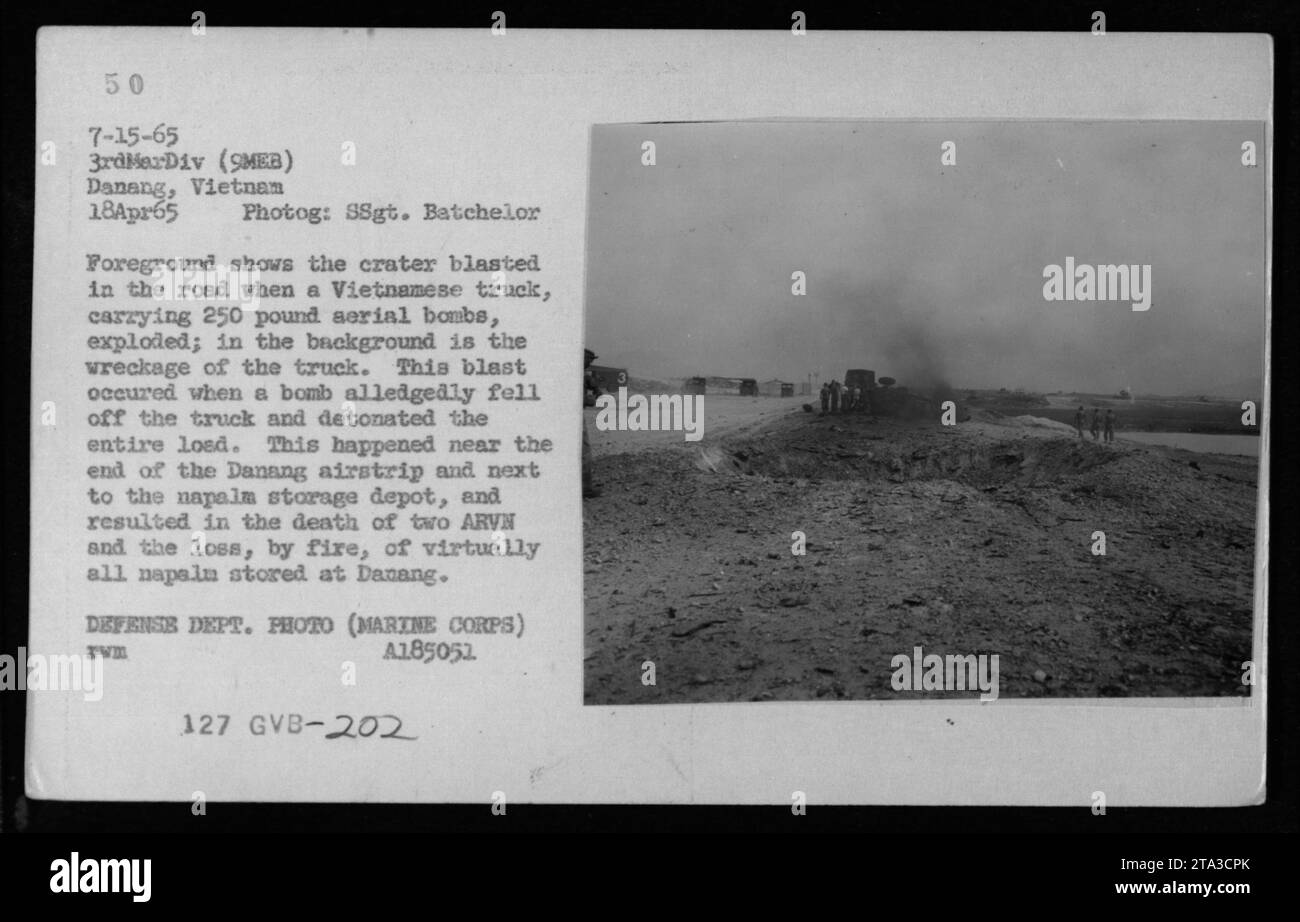 Caption: A photo taken on April 18, 1965, at Danang, Vietnam, shows the ...