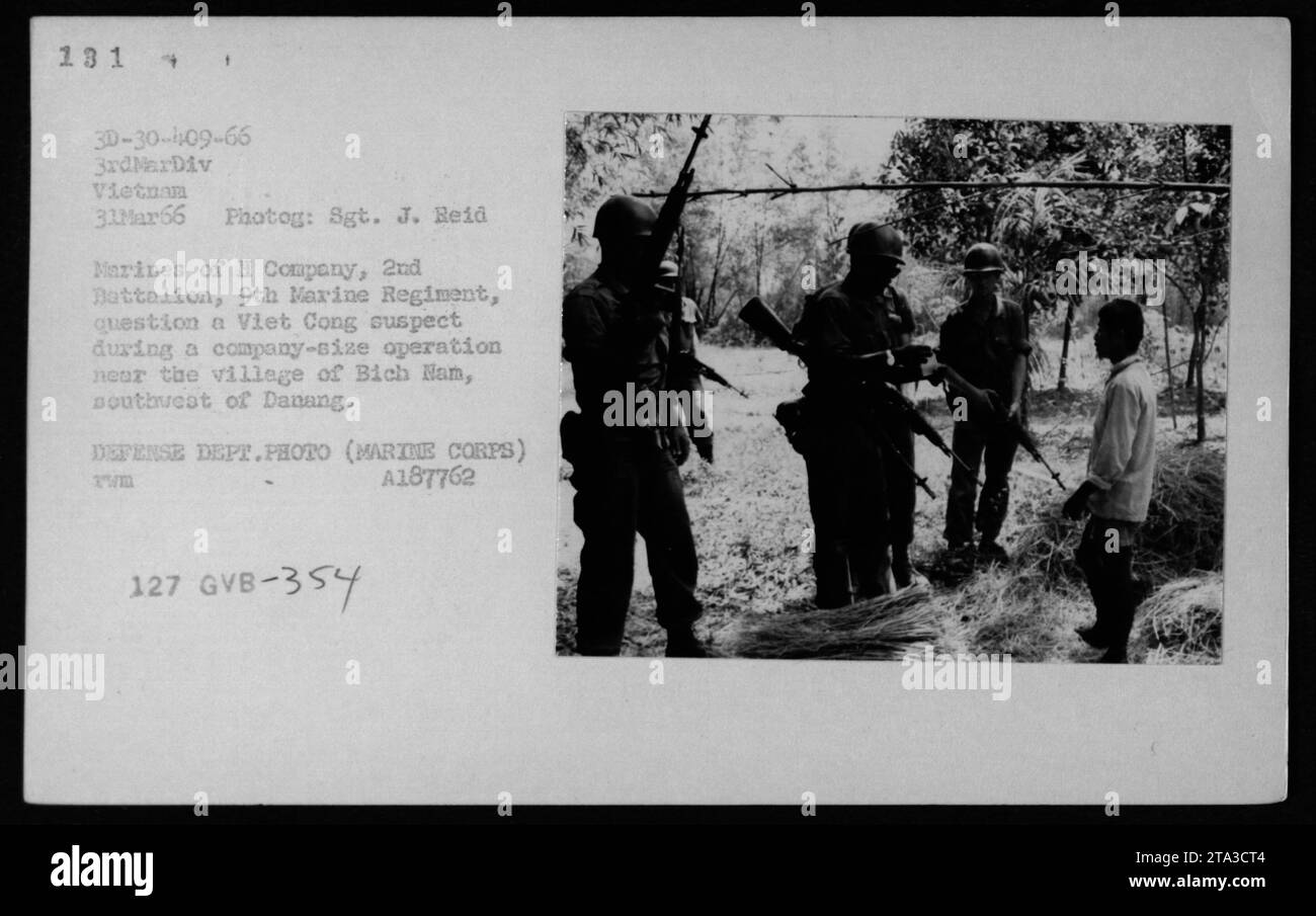 Marines from H Company, 2nd Battalion, 9th Marine Regiment, questioning ...