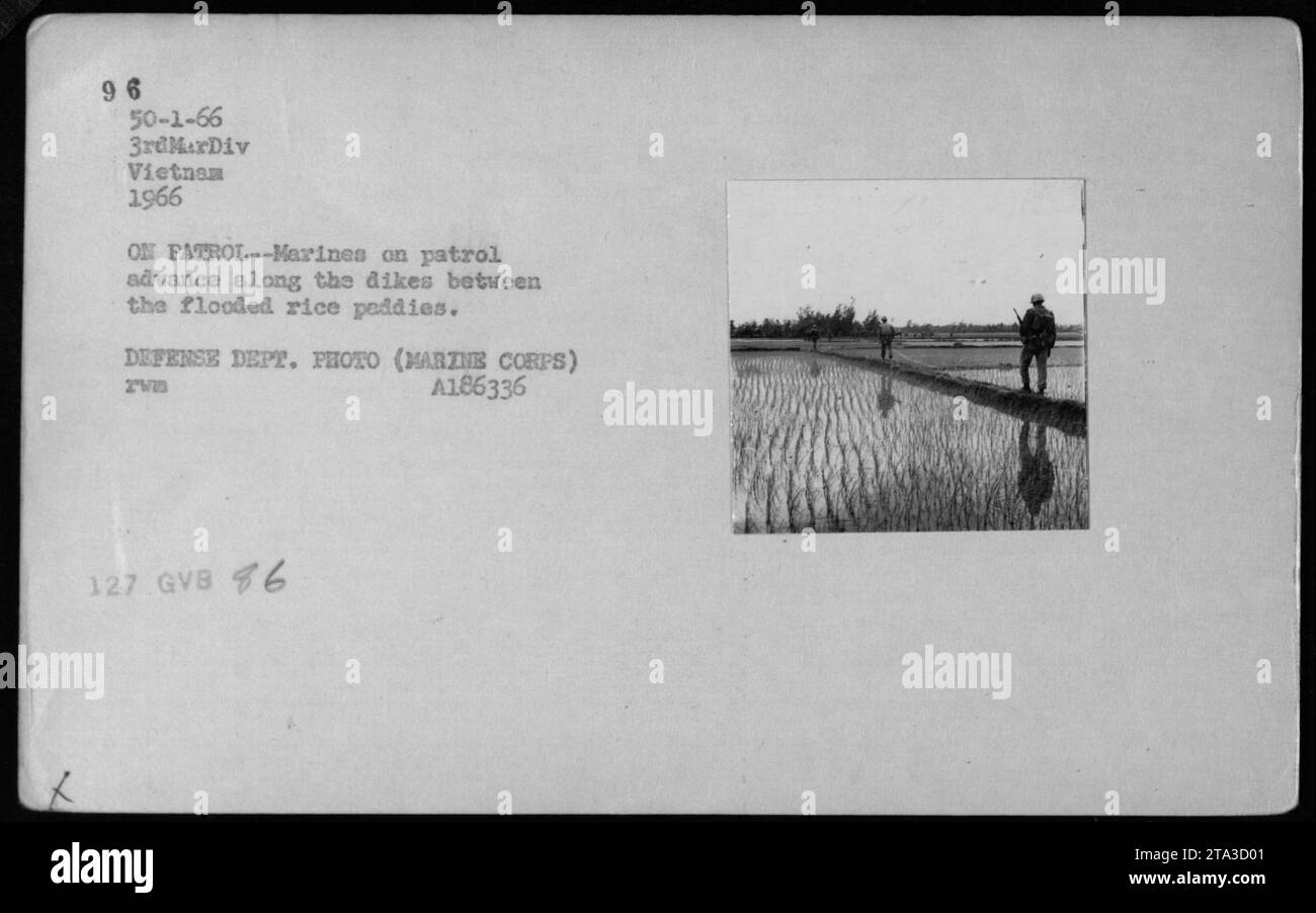 Vietnam war soldiers on patrol Black and White Stock Photos & Images ...