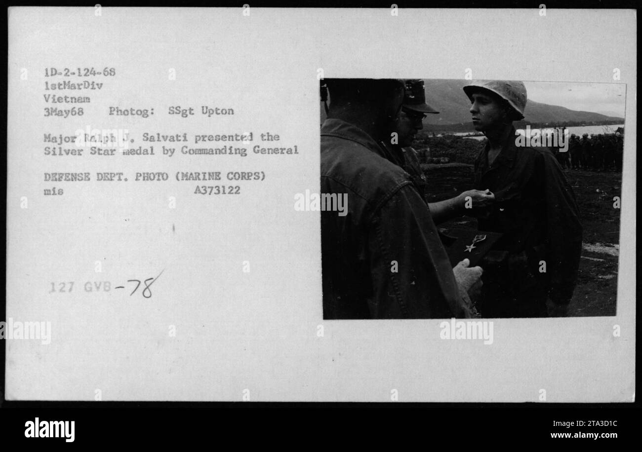 Major Ralph J. Salvati is awarded the Silver Star by the Commanding ...