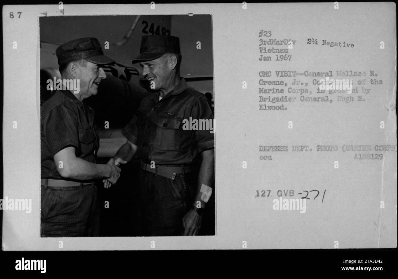 "General Wallace M. Greene, Jr., Commandant of the Marine Corps, is ...