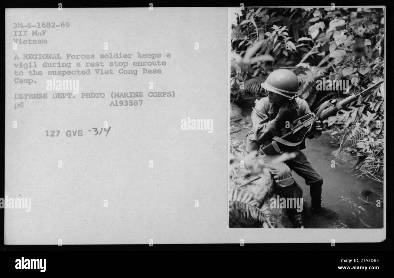 An ARVN soldier from the Army of the Republic of Vietnam maintains ...