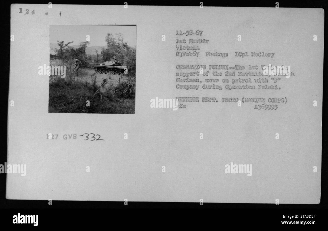 Tanks from the 1st Tanks Division support the 2nd Battalion, Fourth ...