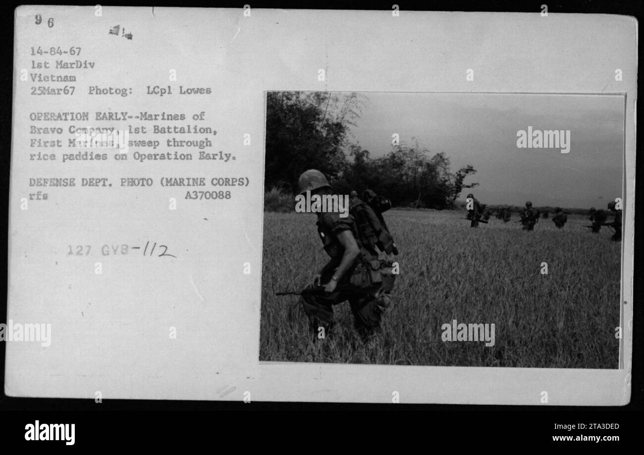 Marines from Bravo Company, 1st Battalion, 1st Marines are shown ...