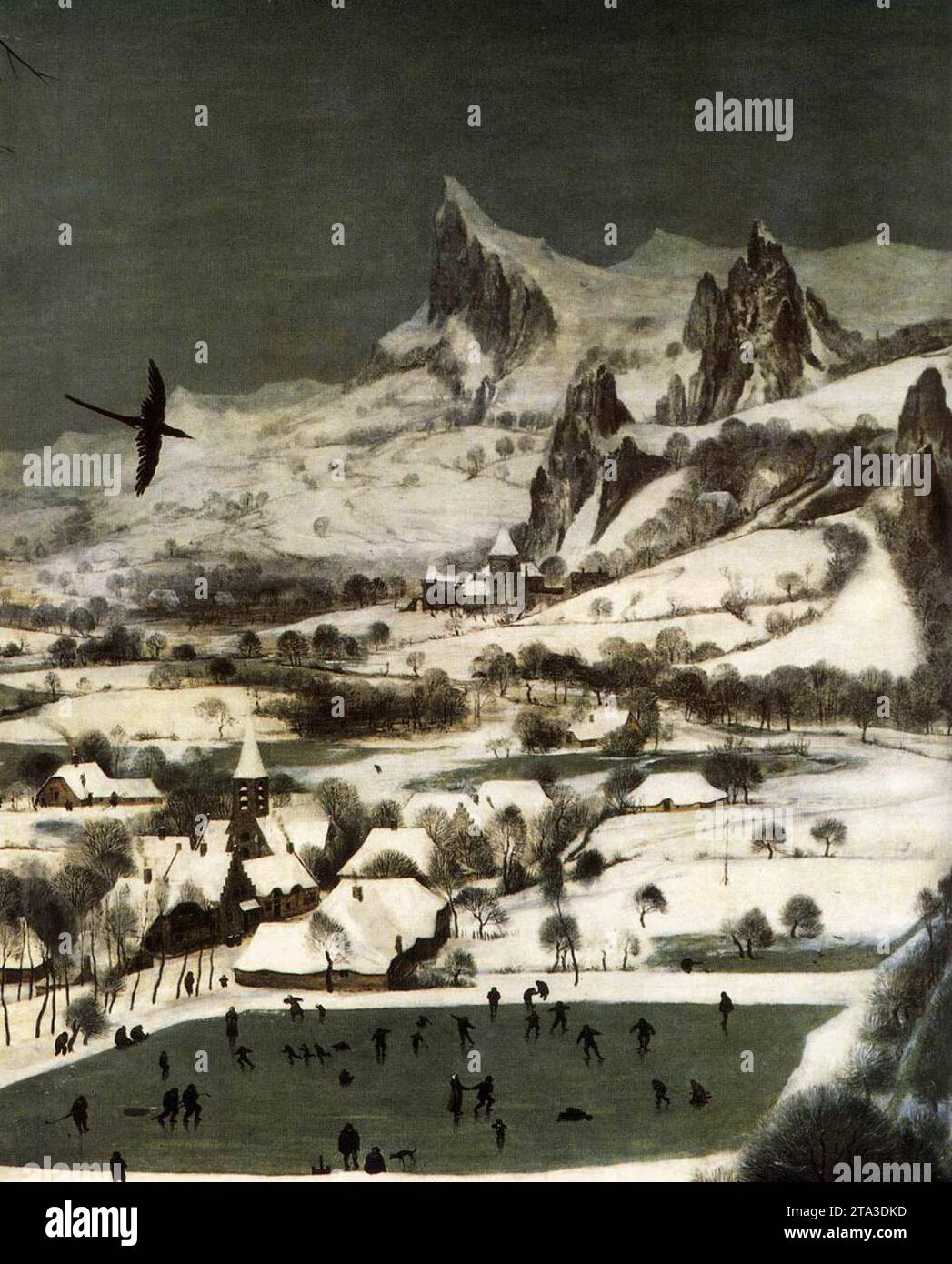 The Hunters in the Snow (detail) 1565 by Pieter The Elder Bruegel Stock ...