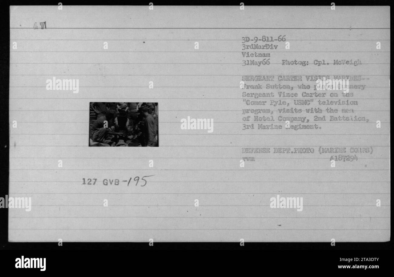 Frank sutton visits troops hi-res stock photography and images - Alamy