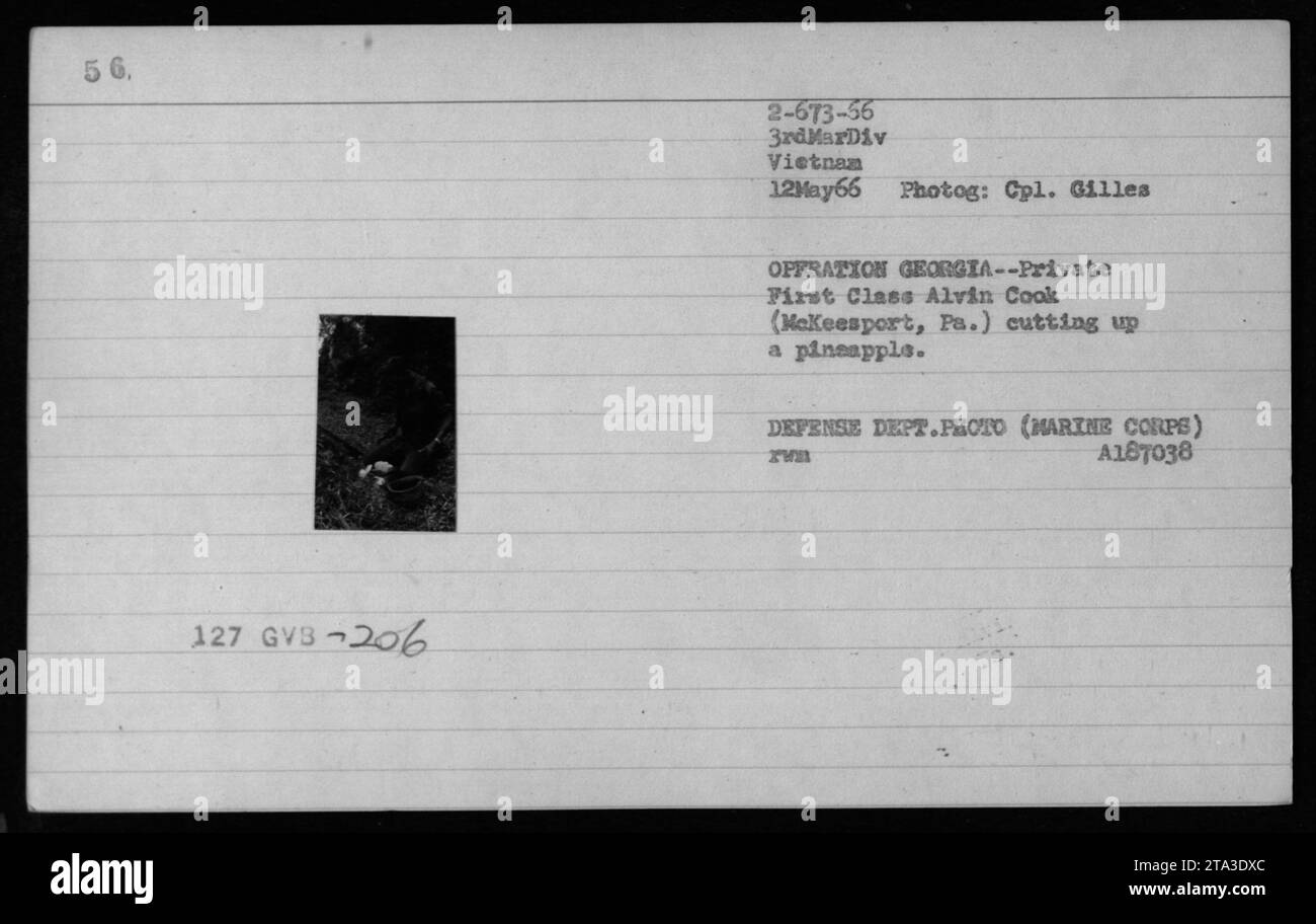 Private First Class Alvin Cook from McKeesport, Pennsylvania, seen in ...