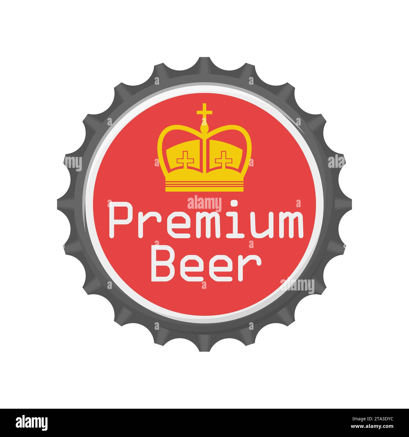 Bottle beer cap isolated on white background. Label in the form of ...