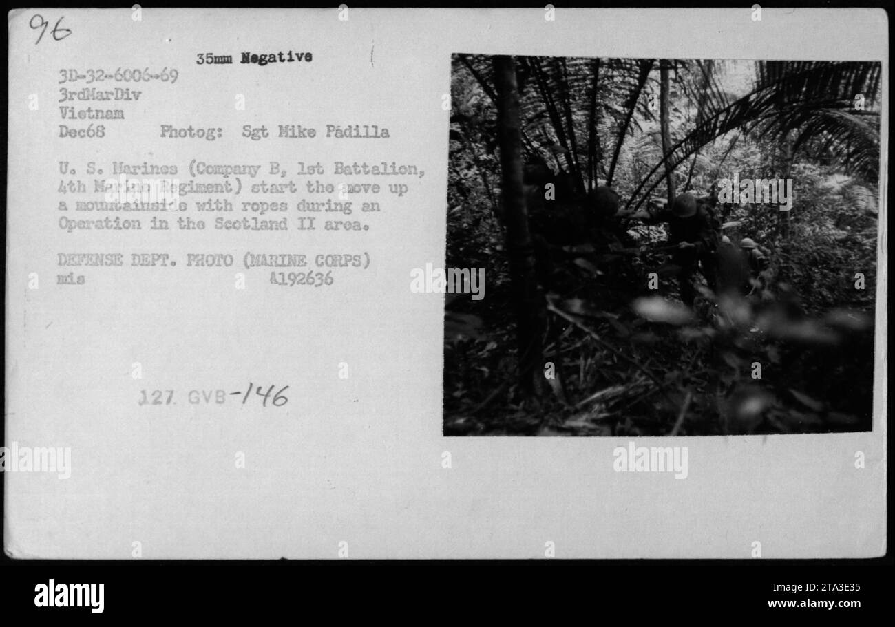 In December 1968, U.S. Marines from Company B, 1st Battalion, 4th ...