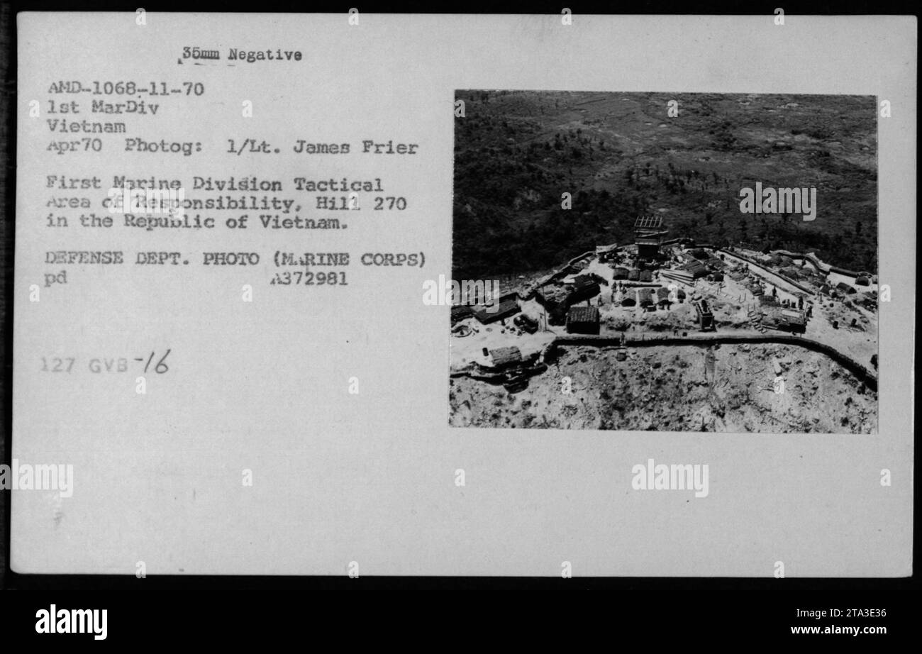 An aerial view of Hill 270 in the Tactical Area of Responsibility of ...