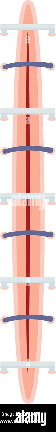 Suture laceration icon cartoon vector. Injury cut skin Stock Vector ...