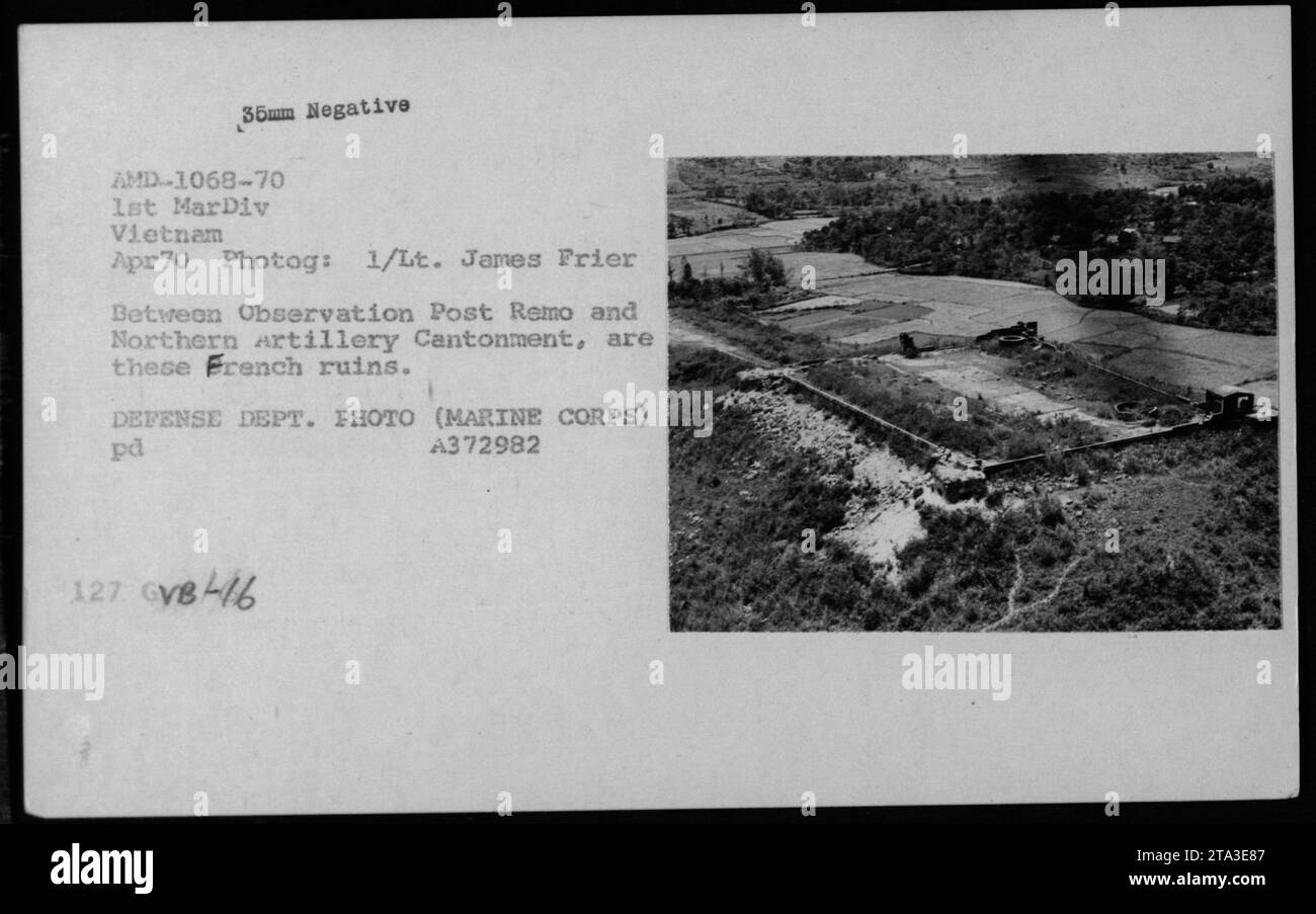 French ruins between Observation Post Remo and Northern Artillery ...