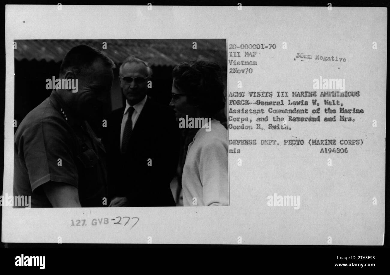 Lt Gen Lewis W. Walt, Assistant Commandant of the Marine Corps, visits ...