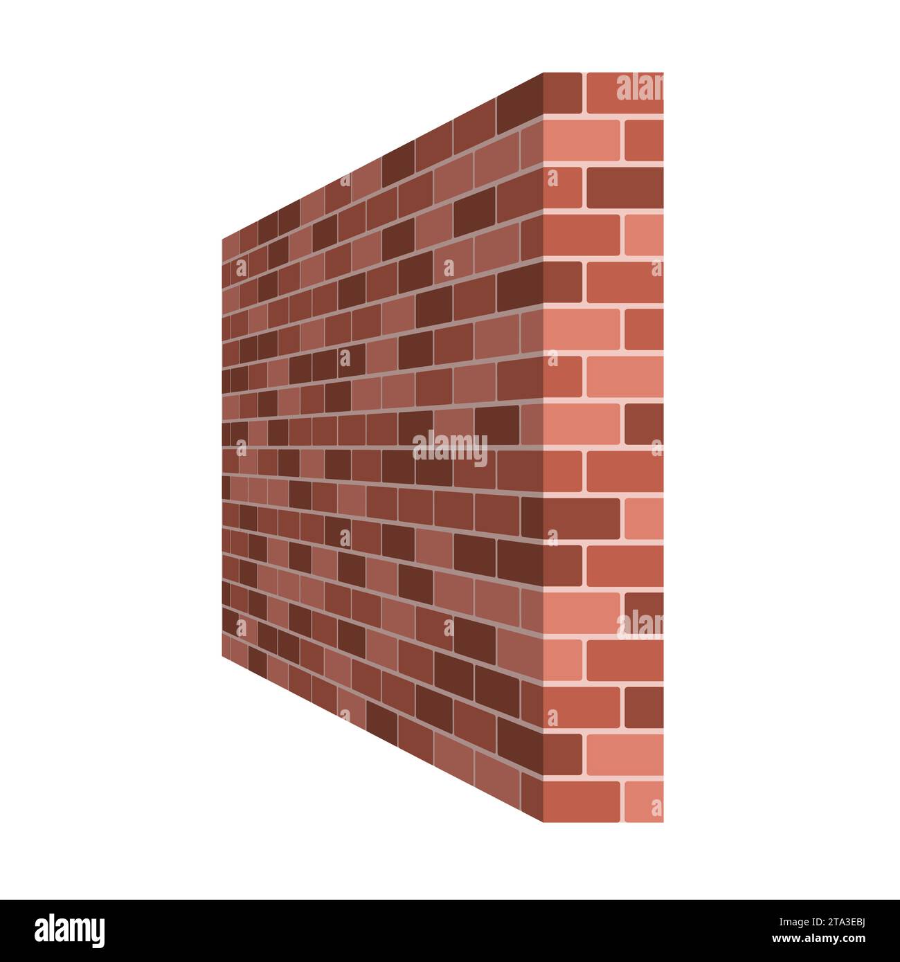 Brick wall perspective isolated on white background, Masonry red or ...
