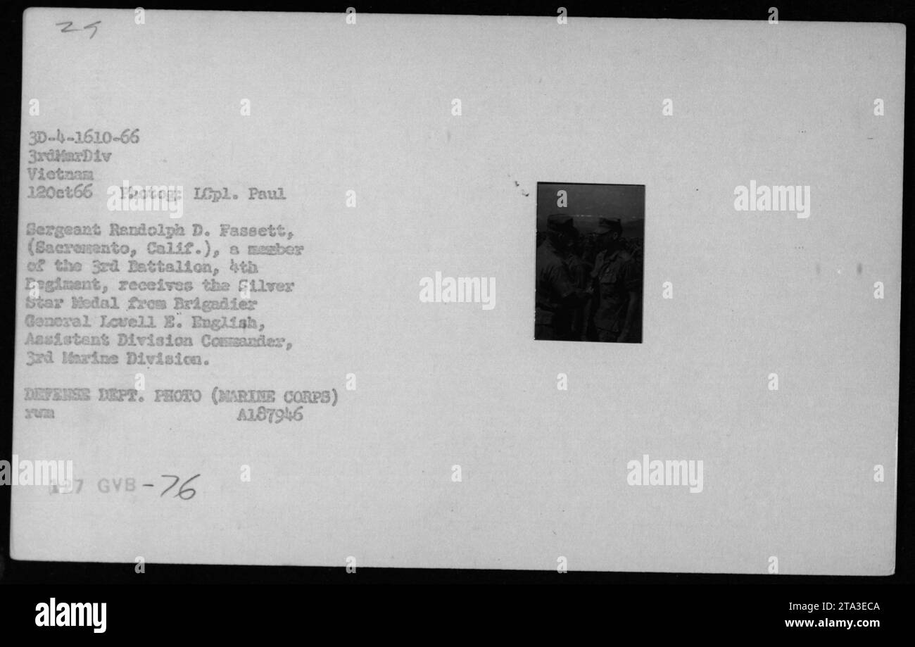 Soldier Randolph D. Fassett from the 3rd Battalion, 4th Regiment of the ...