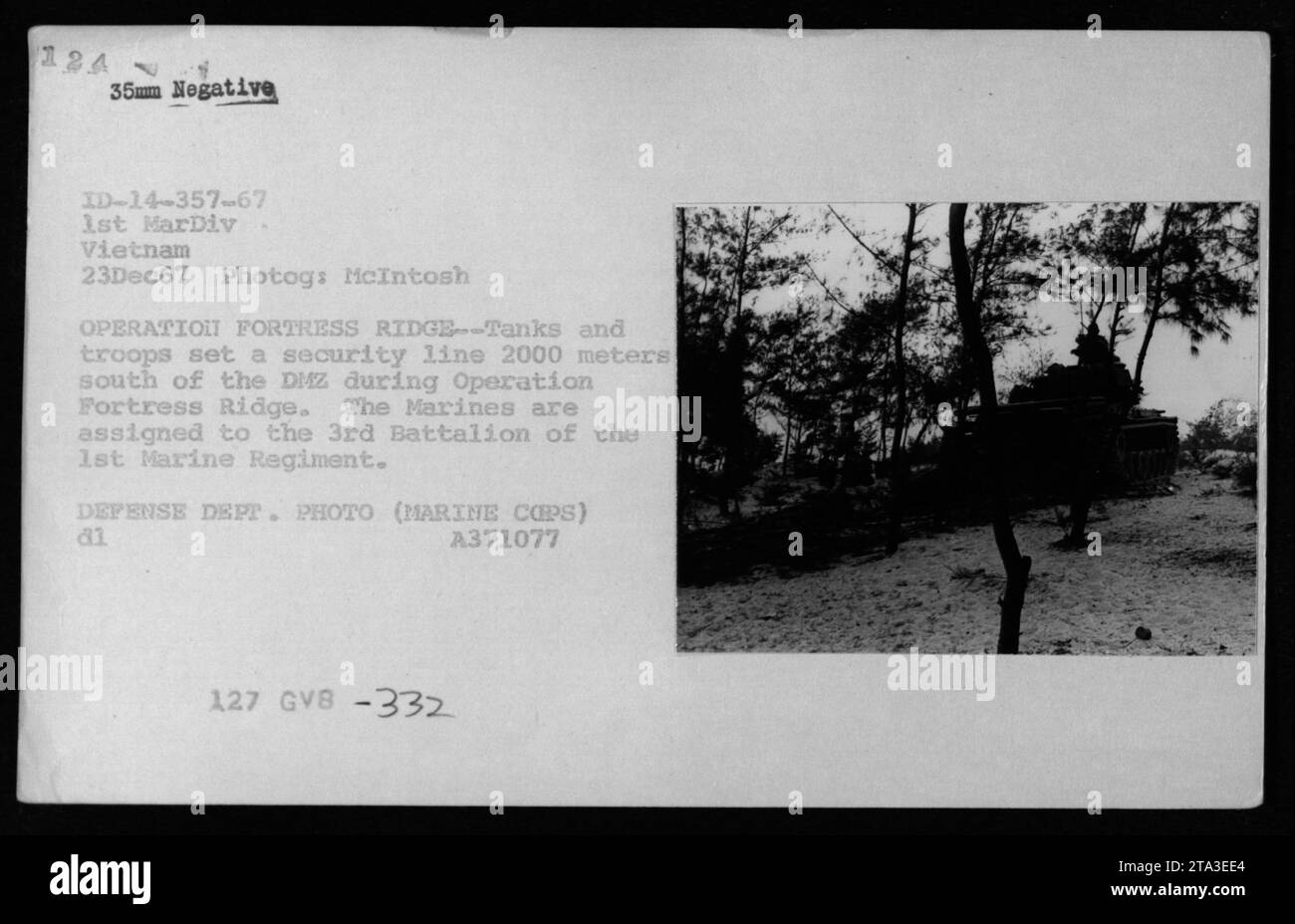 Marines from the 3rd Battalion, 1st Marine Regiment set a security line ...